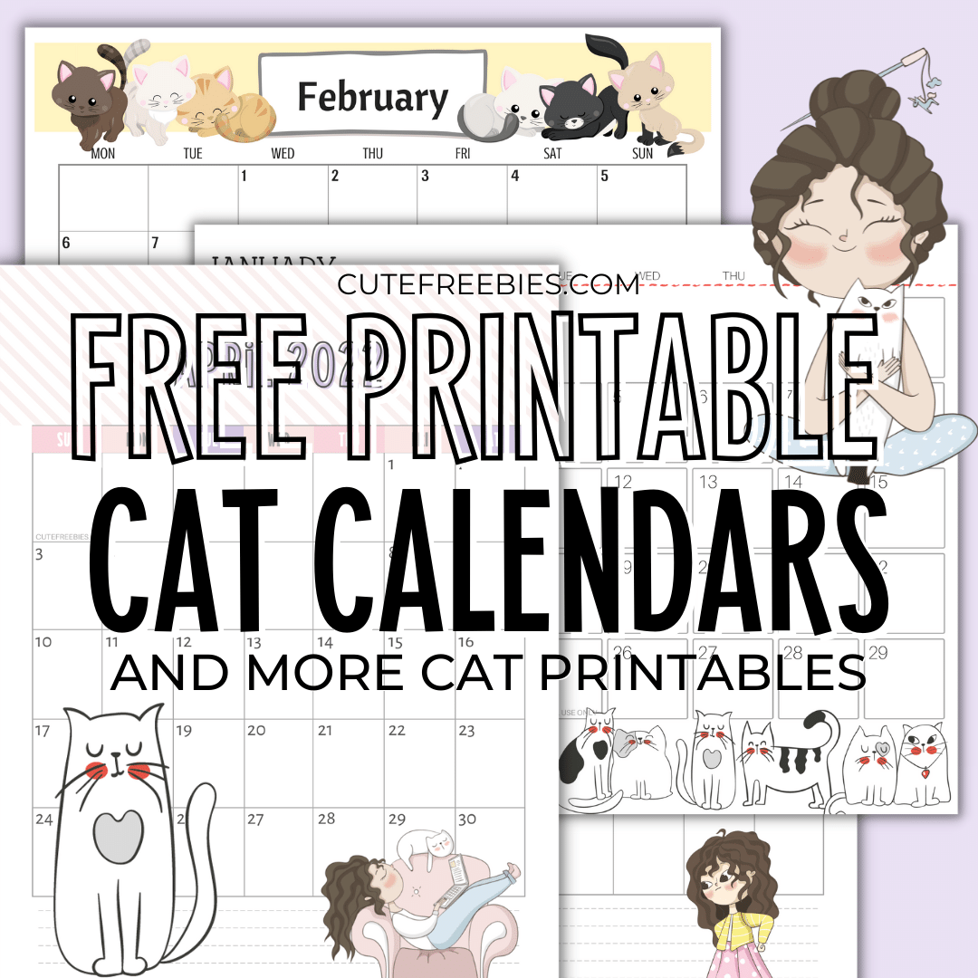 Free Printable 2024 Cat Calendar Super Cute Cute Freebies For You