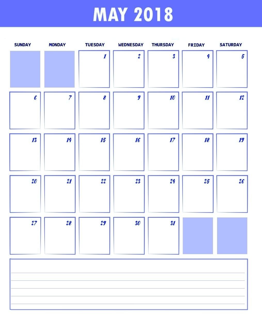 Printable Calendar Large Boxes Landscape Calendar Printables Free