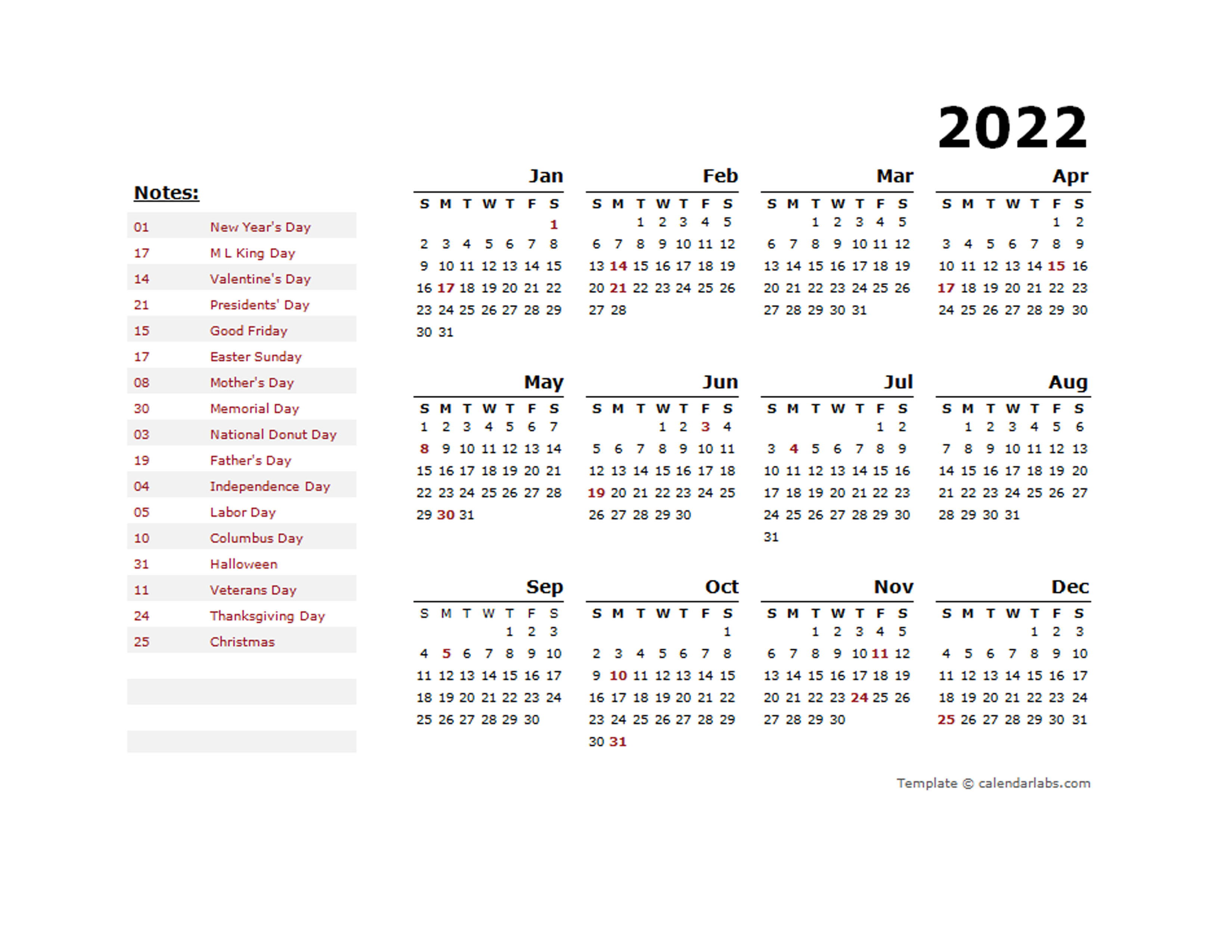 2022 Indonesia Calendar Template Large Boxes Free Printable Templates