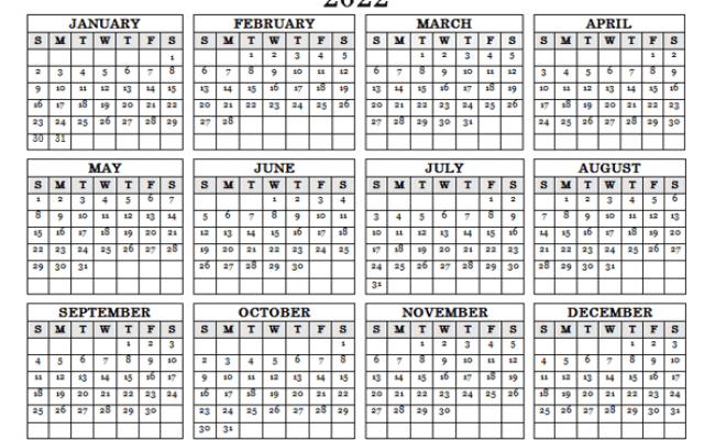 2022 Free Printable Calendars Free Letter Templates Riset Bilarasa
