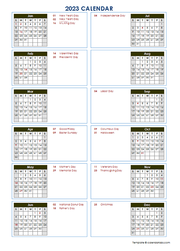 2023 Calendar Templates And Images 2023 Calendar Templates And Images