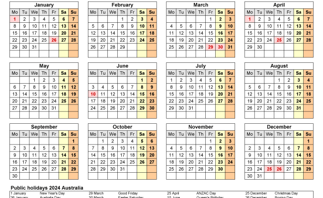 Wa Calendar 2024 Public Holidays Calendar 2024 School Holiday Bilarasa