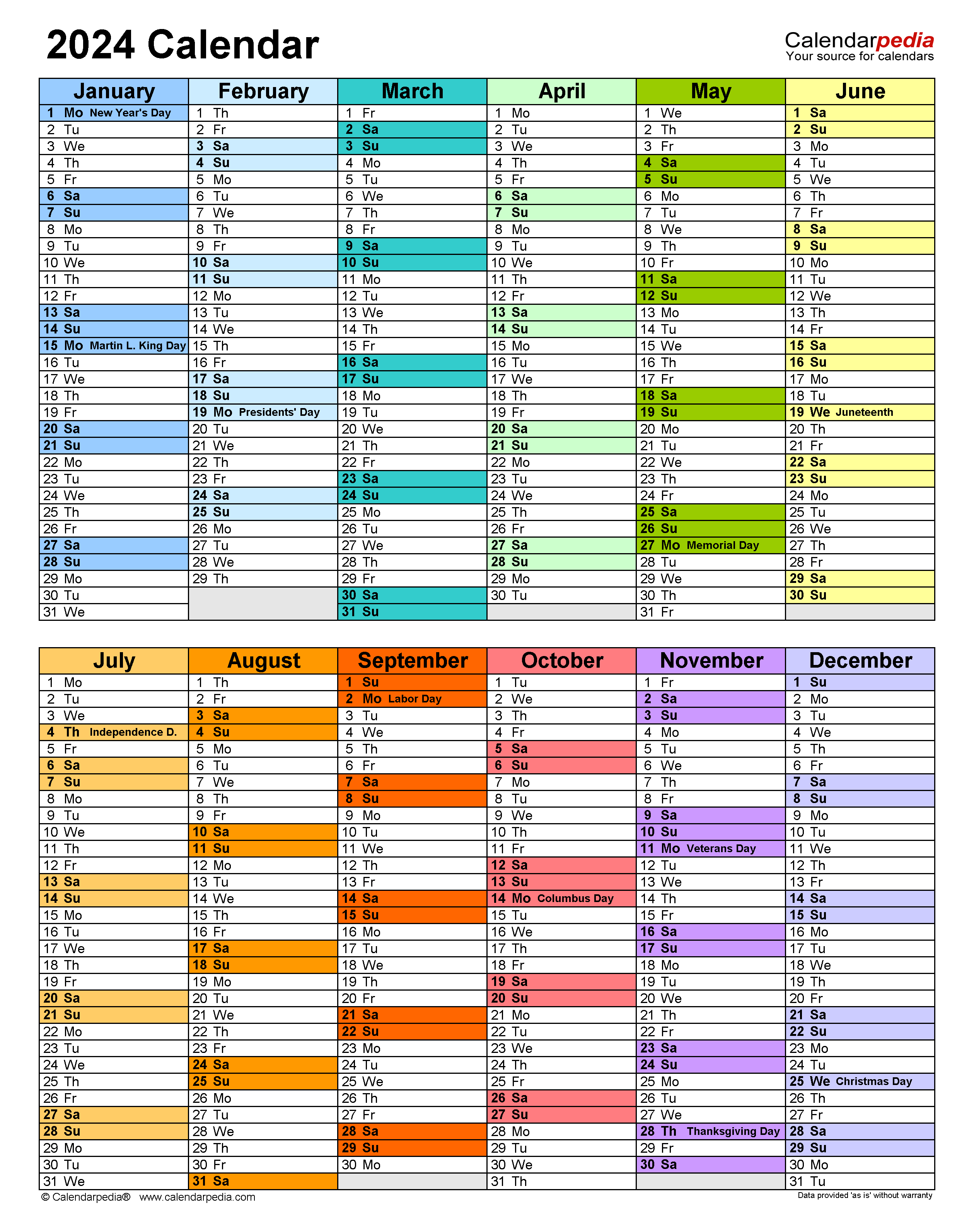 2024 Calendar Templates And Images 2024 Year Calendar Yearly