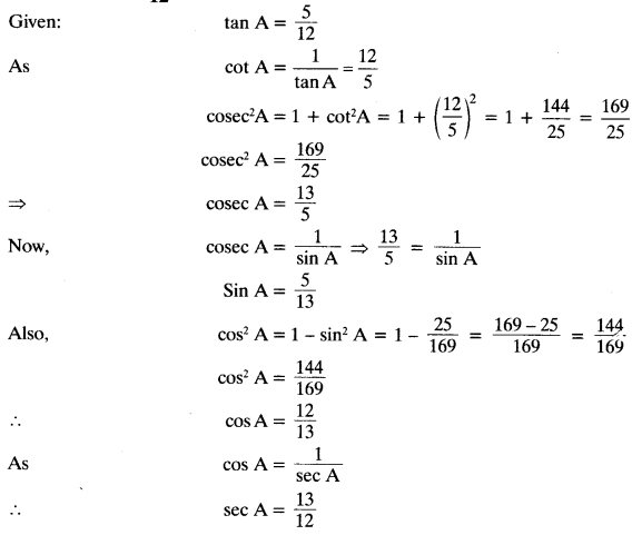 Introduction To Trigonometry Class 10 Important Questions Ncert Maths