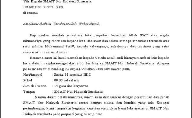 Contoh Surat Permohonan Kunjungan Ke Museum Surat Permohonan Desain