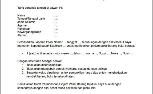 Contoh Surat Permohonan Pinjam Pakai Surat Permohonan Desain Contoh