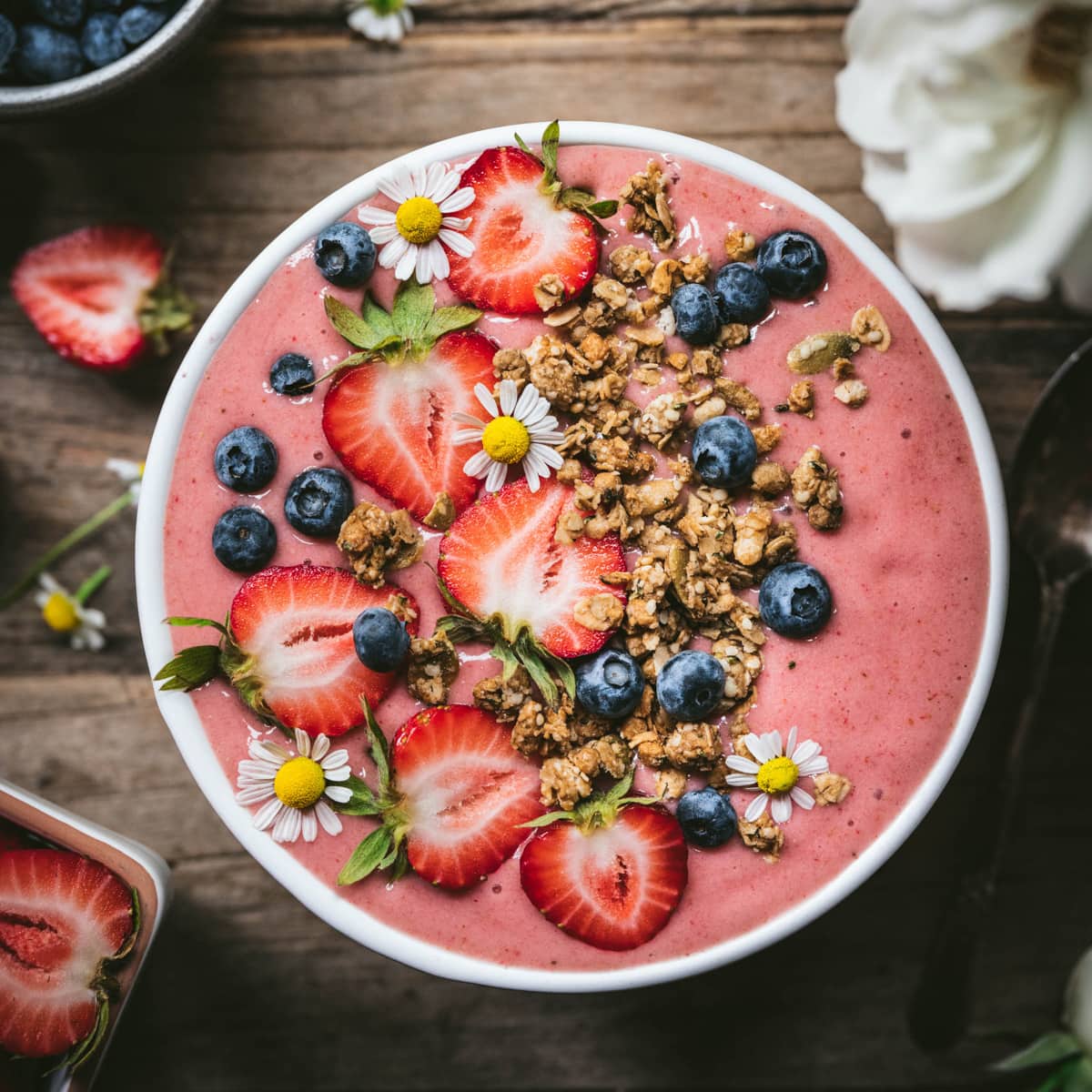 Strawberries And Cream Smoothie Bowl Vegan Crowded Kitchen