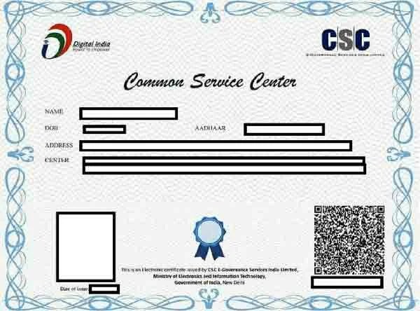 Csc Certificate Download Online Csc Vle Certificate 2024