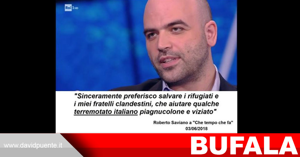 La Bufala Di Roberto Saviano E I Terremotati Italiani Piagnucoloni E