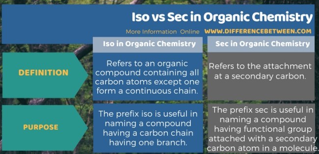 Difference Between Iso And Sec In Organic Chemistry Compare The