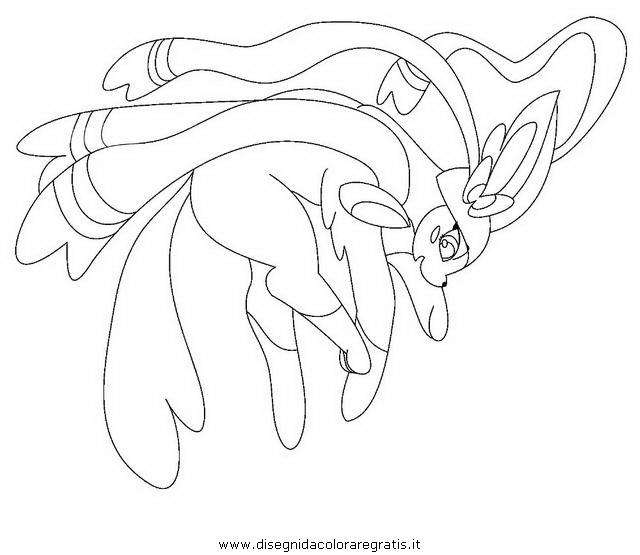 Dibujo De Sylveon De Los Pokémon De La Sexta Generación Para Colorear