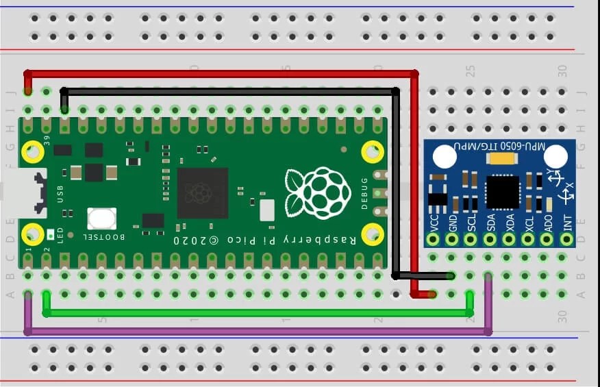 Connect Mpu6050 With Raspberry Pi Pico Using Micropython