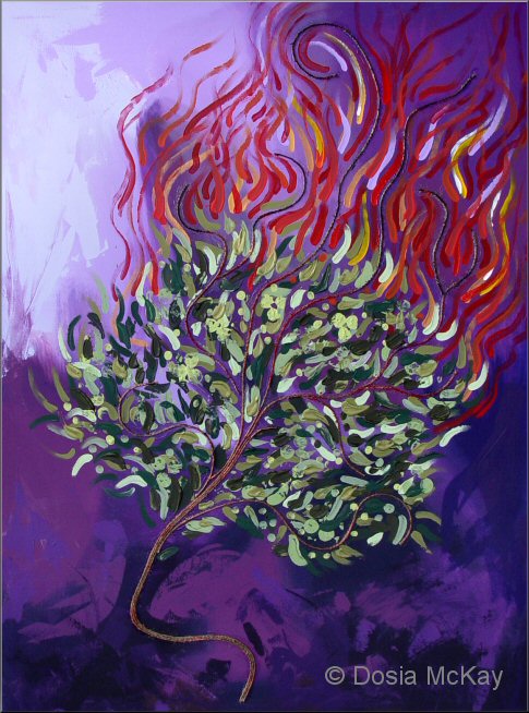 The Burning Bush Acrylic Painting On Canvas Dosia Mckay Original