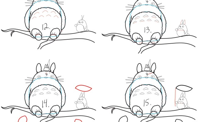 How To Draw Totoro From My Neighbor Totoro Easy Step By Step Drawing