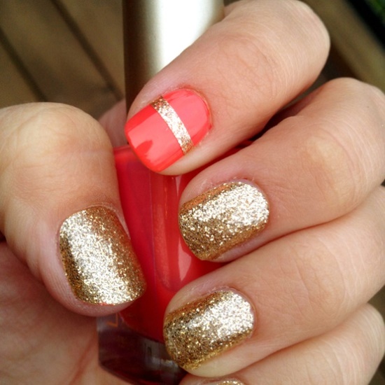 40 Best Examples Of Gold Glitter Nail Polish Art Just For You