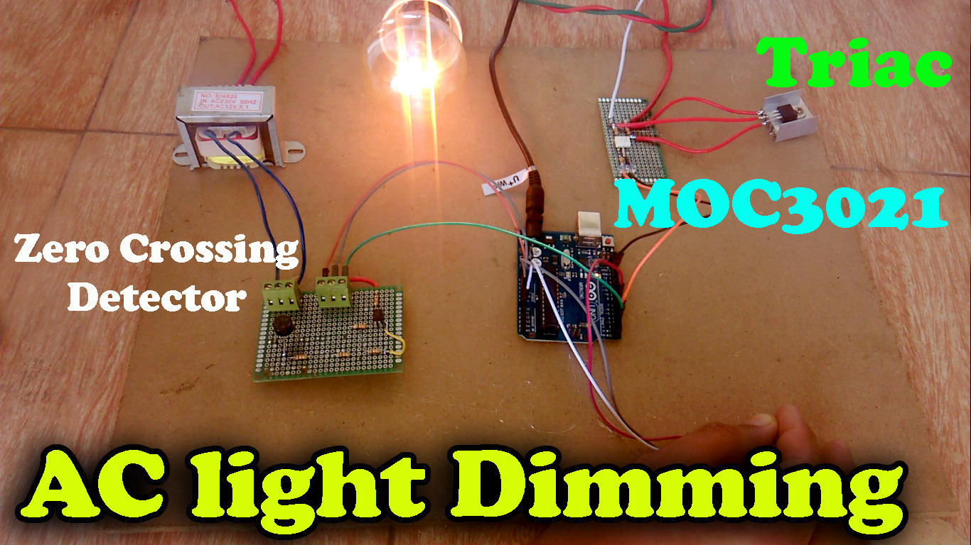 Moc3021 Light Dimmer Triac Bta16 Zero Crossing Detector And Arduino