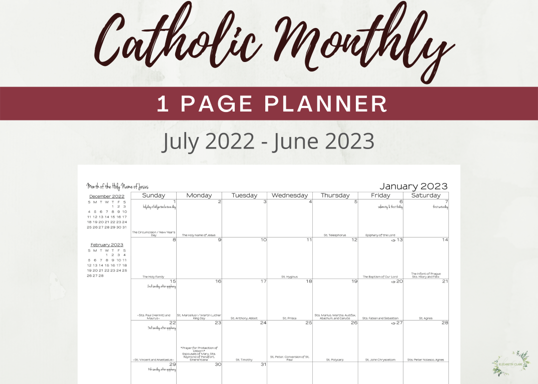 The Traditional Catholic Liturgical Calendar 2023 A Guide To World