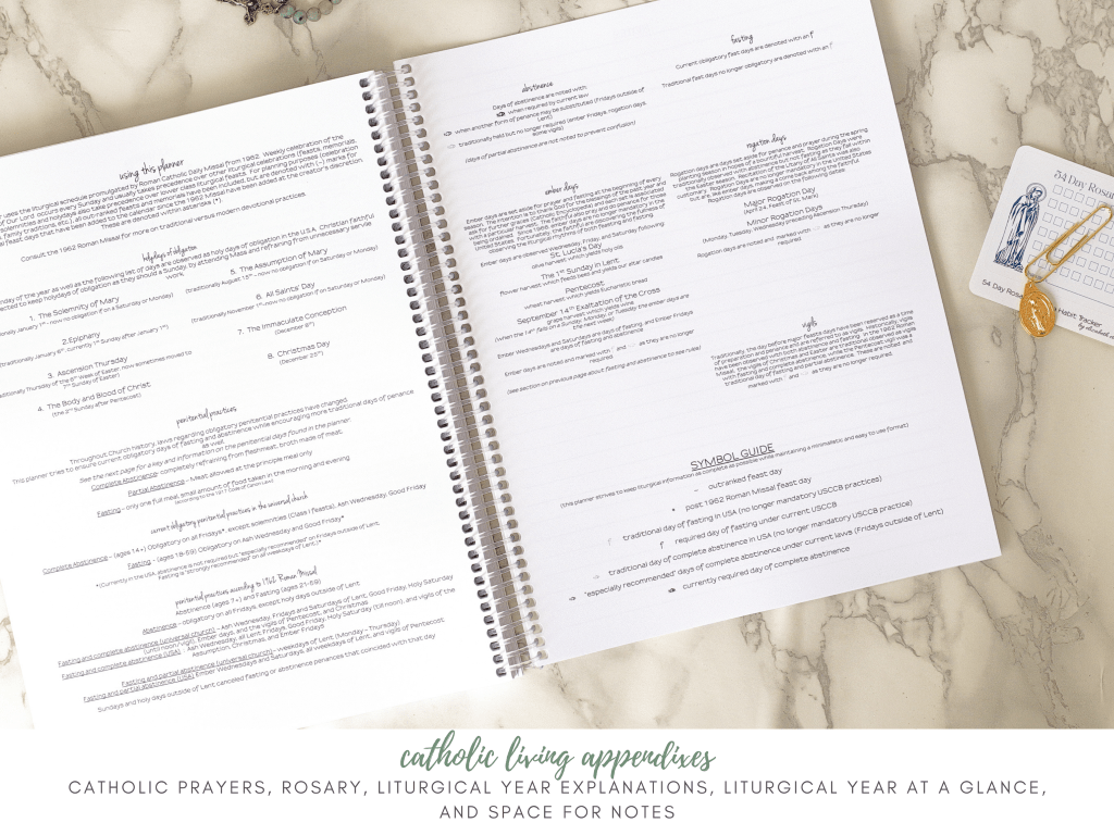 2021 2022 Traditional Catholic Planner Half Size Printable Tlm