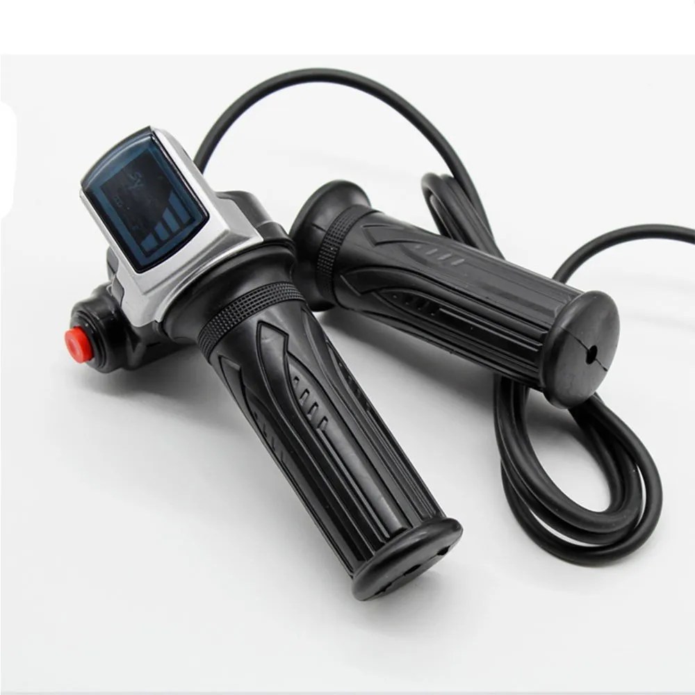 Electric Bike Twist Throttle 36v 48v Lcd Speed Display Handlebar