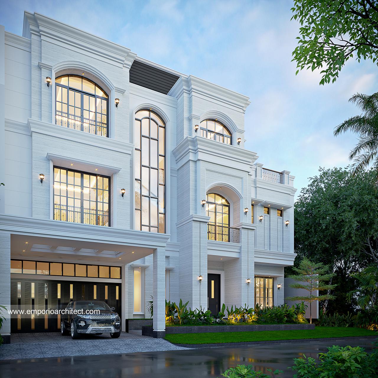 Desain Tampak Depan 2 Rumah Grand Marina Klasik 3 Lantai Bapak Ad Type