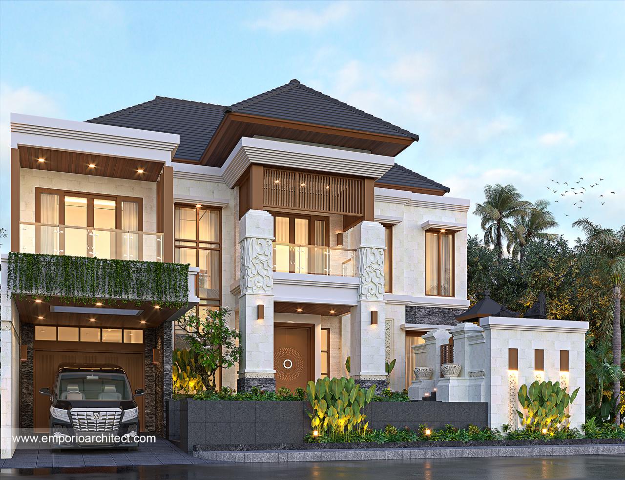 Desain Tampak Depan 2 Rumah Villa Bali 2 Lantai Bapak Dr Mdn Di Bali