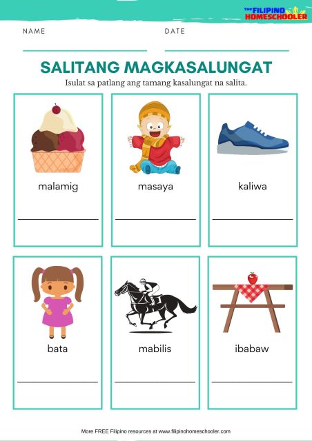 Salitang Magkasalungat — The Filipino Homeschooler