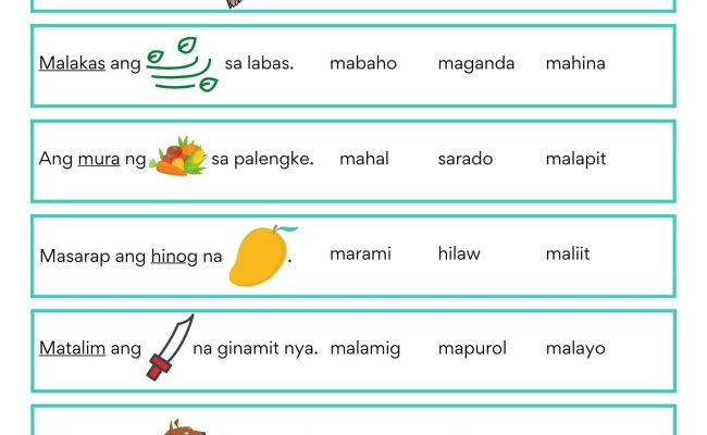 Mga Salitang Magkasingkahulugan At Magkasalungat Worksheet Porn Sex