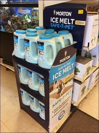 Morton Pet Safe Ice Melt Display Fixtures Close Up