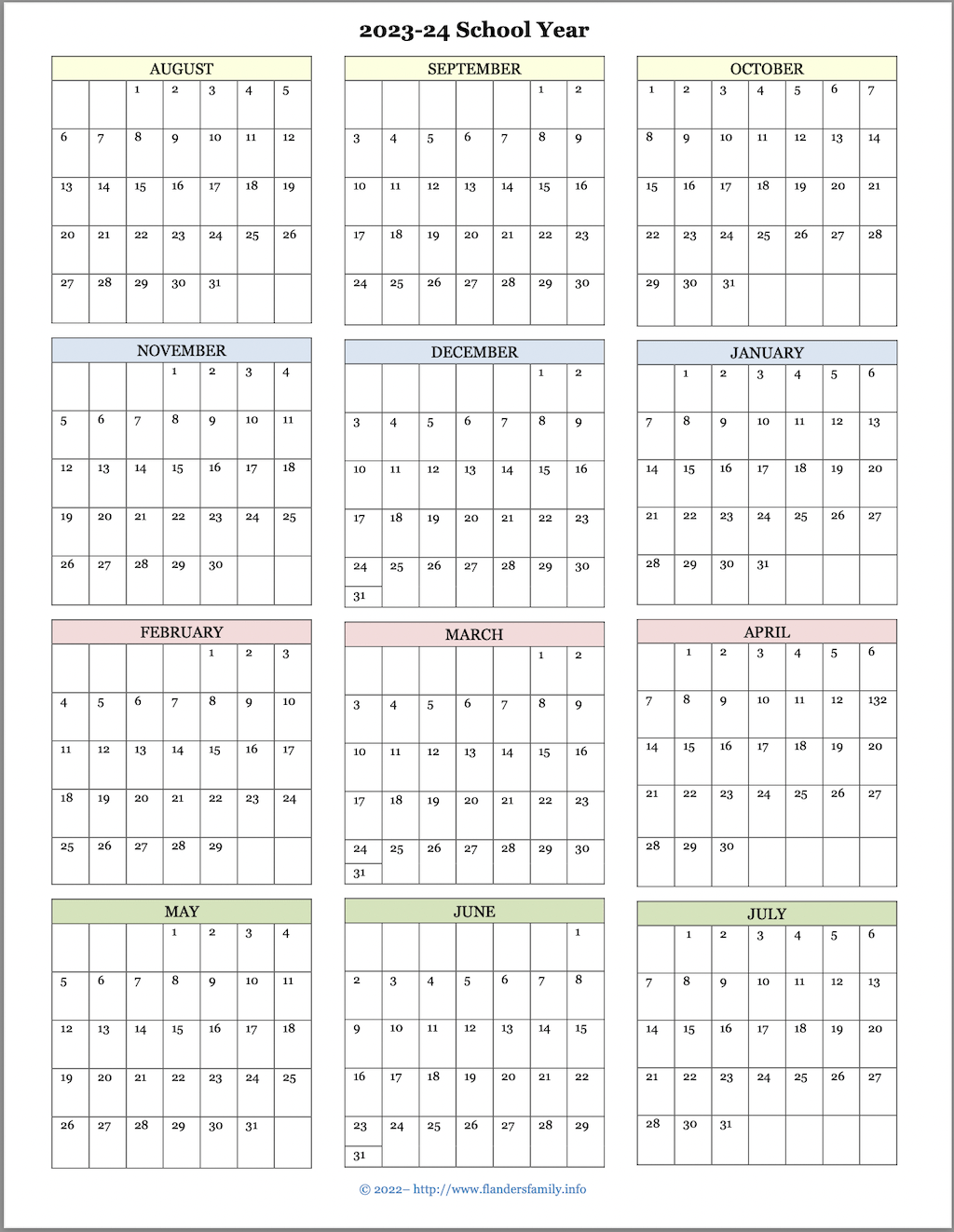 2024 At A Glance Calendar Printable Calendars At A Glance