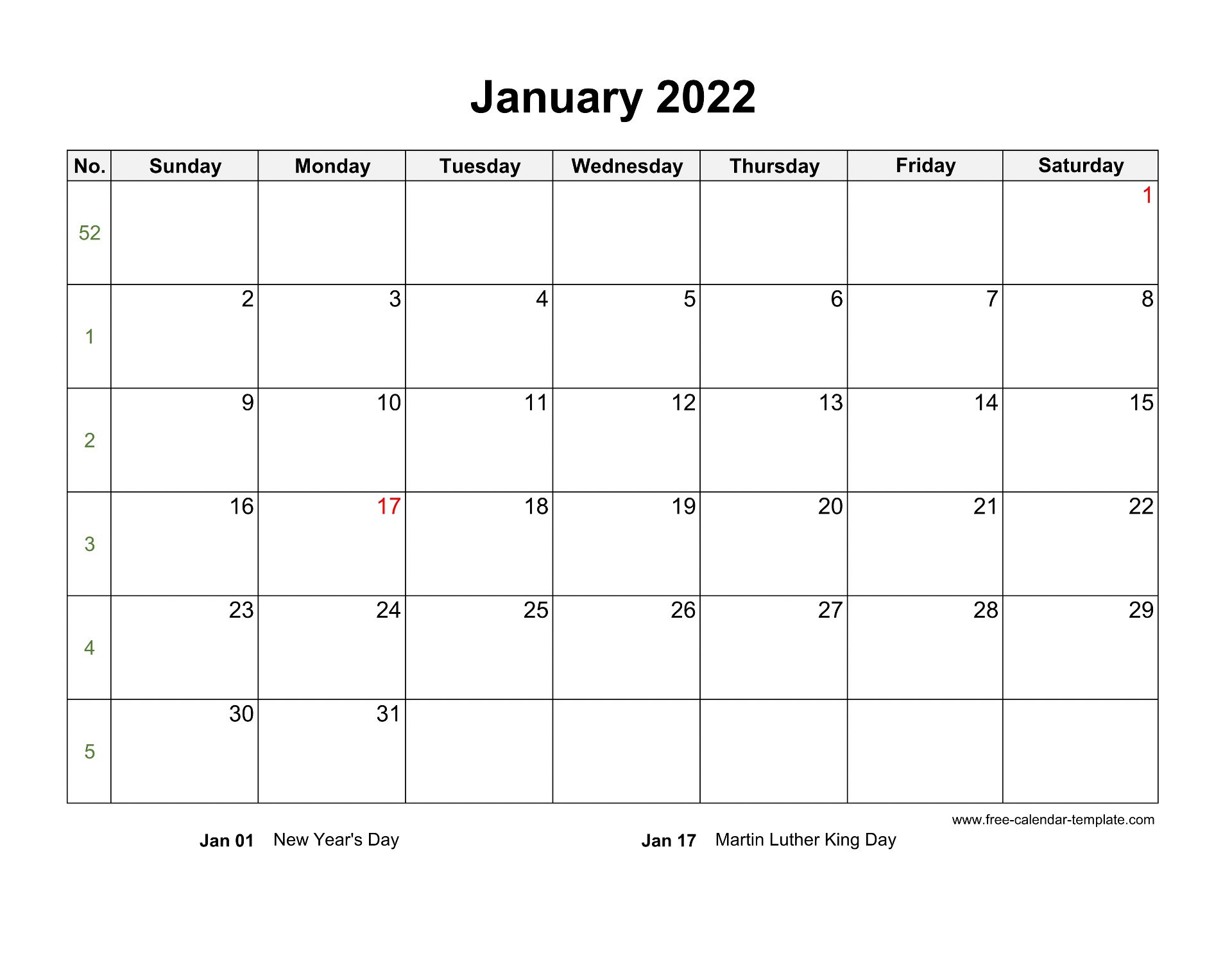 Printable Weekly Calendars 2022 Free Letter Templates