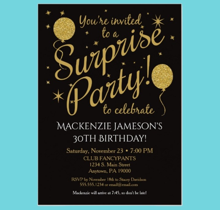 19 Surprise Party Invitation Designs And Examples Psd Ai Examples