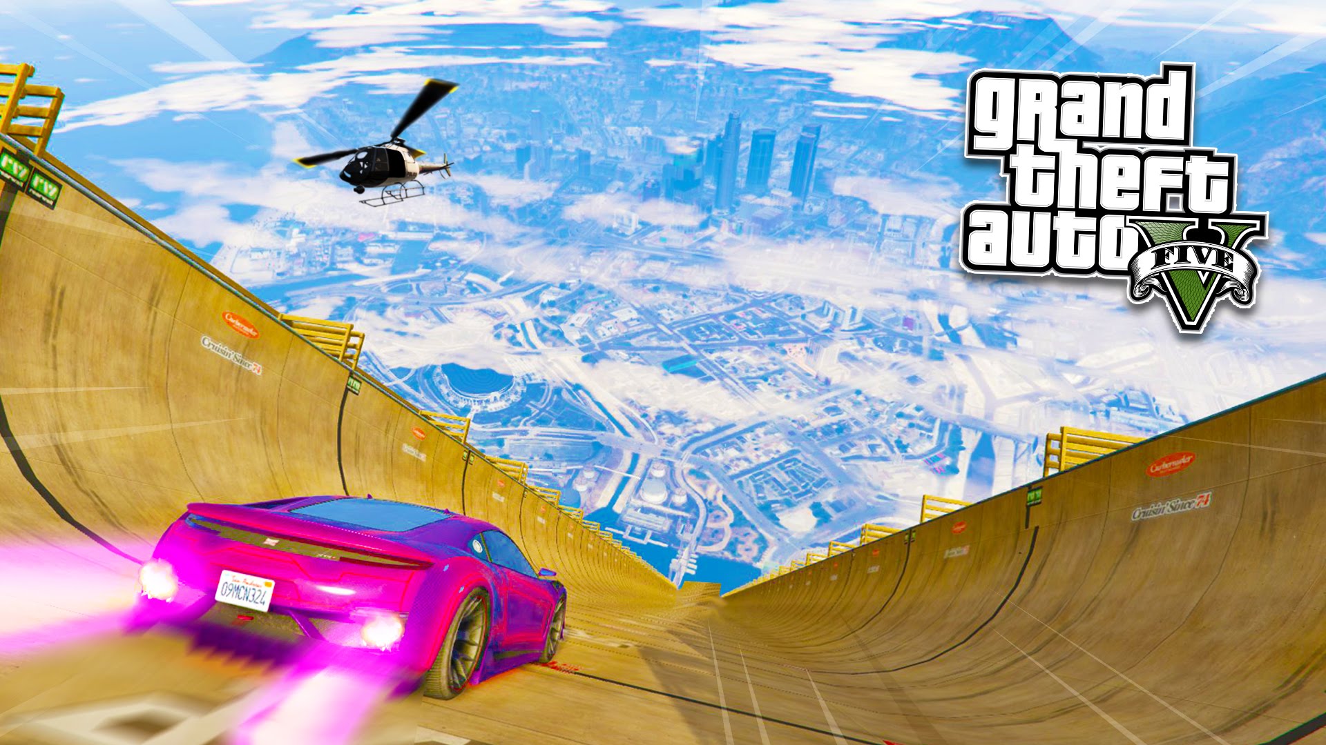 Gta 5 Pc Mods Ultimate Ramp Stunts Mod Gta 5 Mega Ramp Mod Gameplay