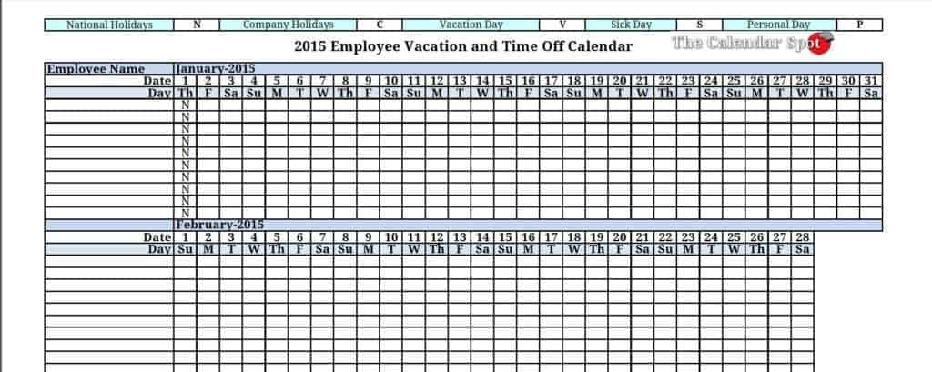 Microsoft Excel Templates 9 Employee Vacation Tracker Excel Templates