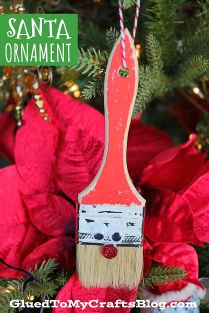 Paint Brush Santa Ornament