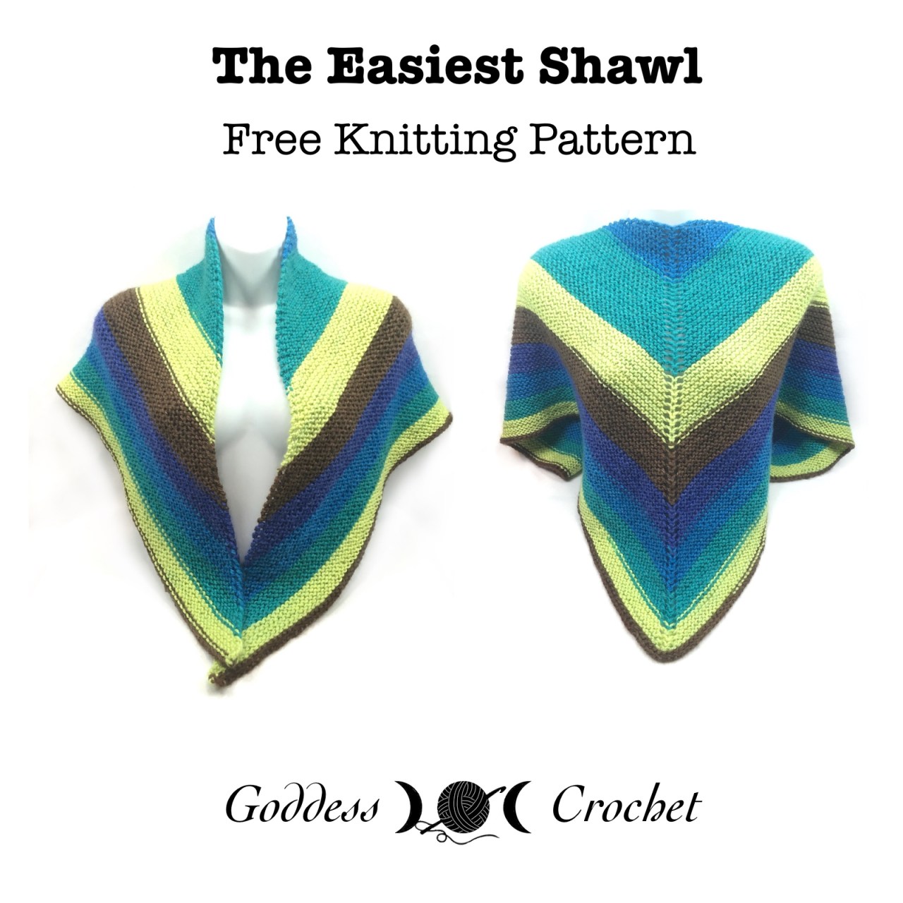 The Easiest Shawl Free Knitting Pattern Goddess Crochet