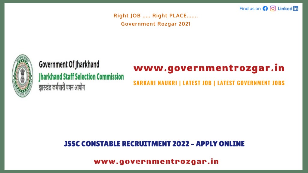 Jssc Constable Recruitment 2022 Sarkari Naukri Daily