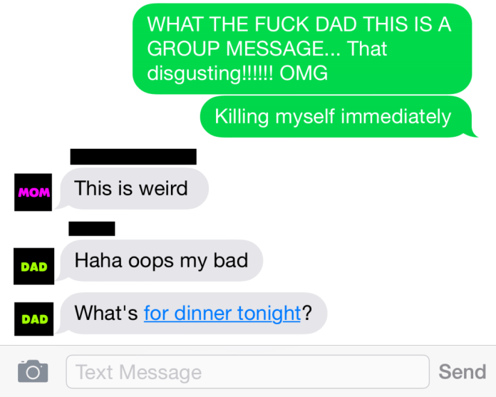 Dad Sends Dick Pic To Mom Not Realizing Daughter Was In Group Text