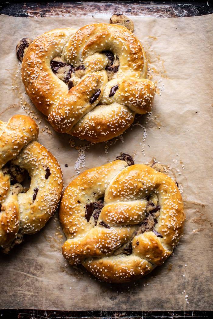 Chocolate Chip Cookie Stuffed Soft Pretzels Half Baked Harvest