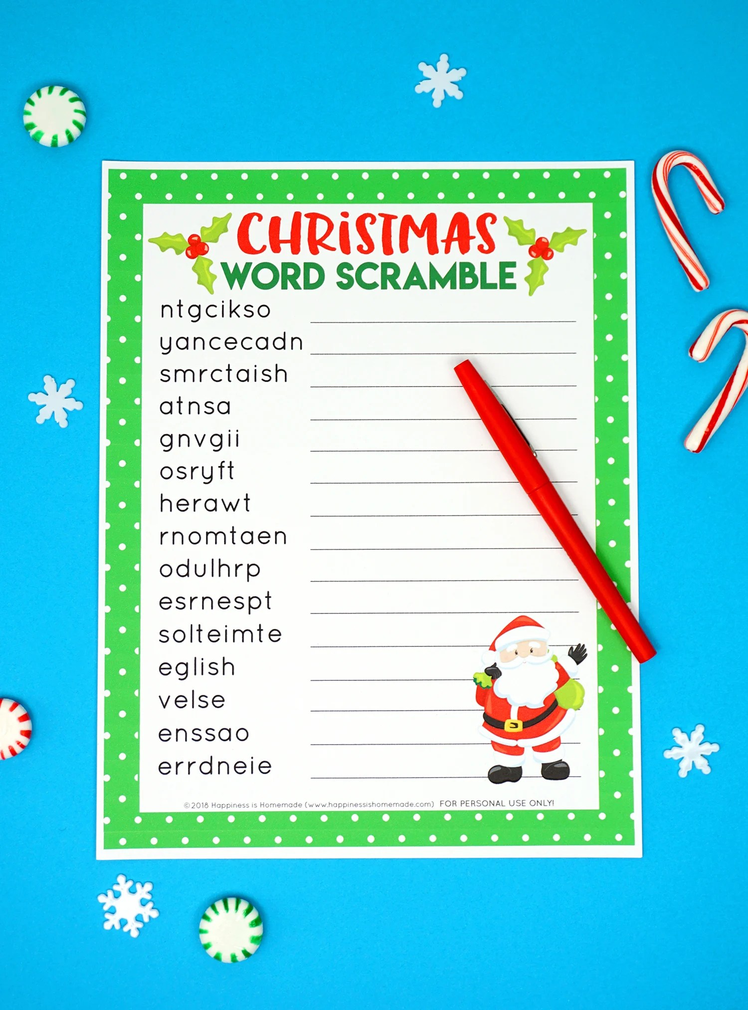 Christmas Word Scramble Fun Loving Families Atelier Yuwaciaojp