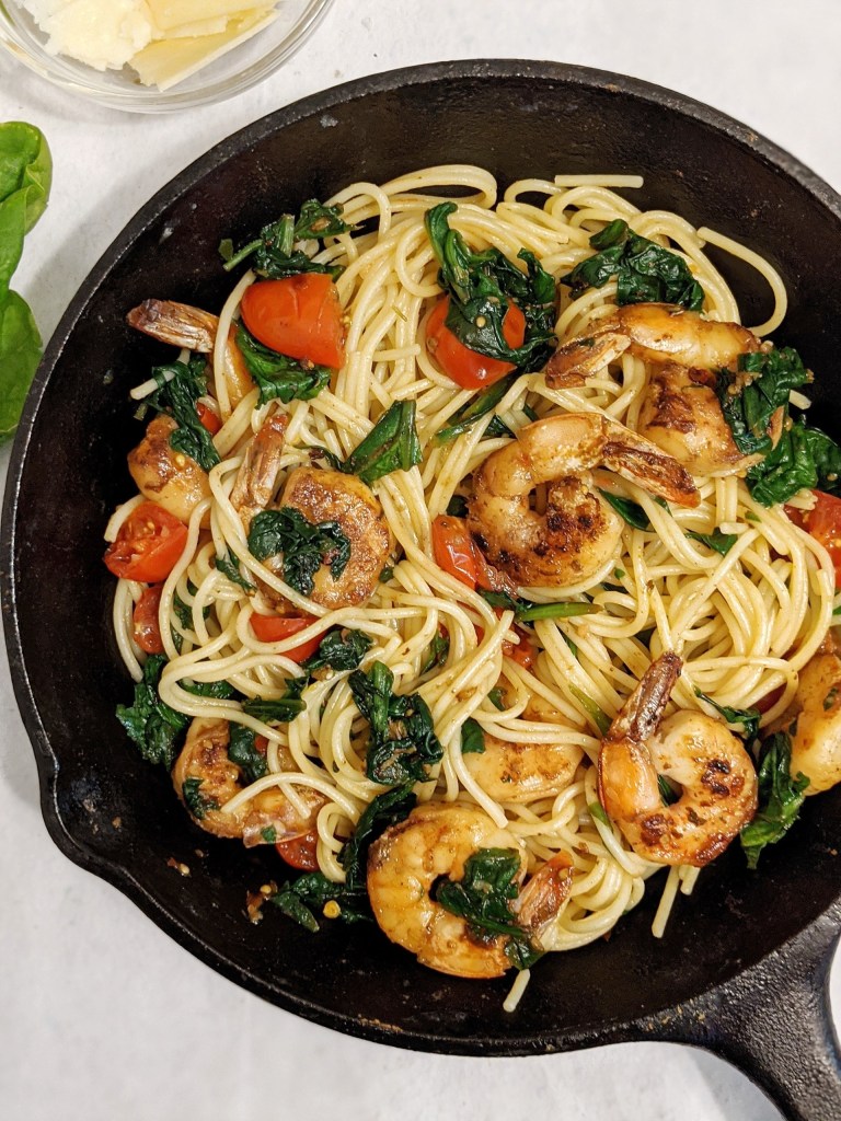 The Best Spinach Tomato Shrimp Pasta Hayls Kitchen