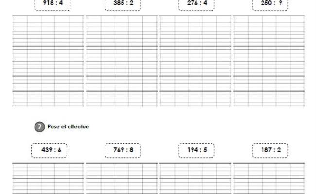 Les Fiches D Exercices Ce2 Calcul La Division Posee Otosection