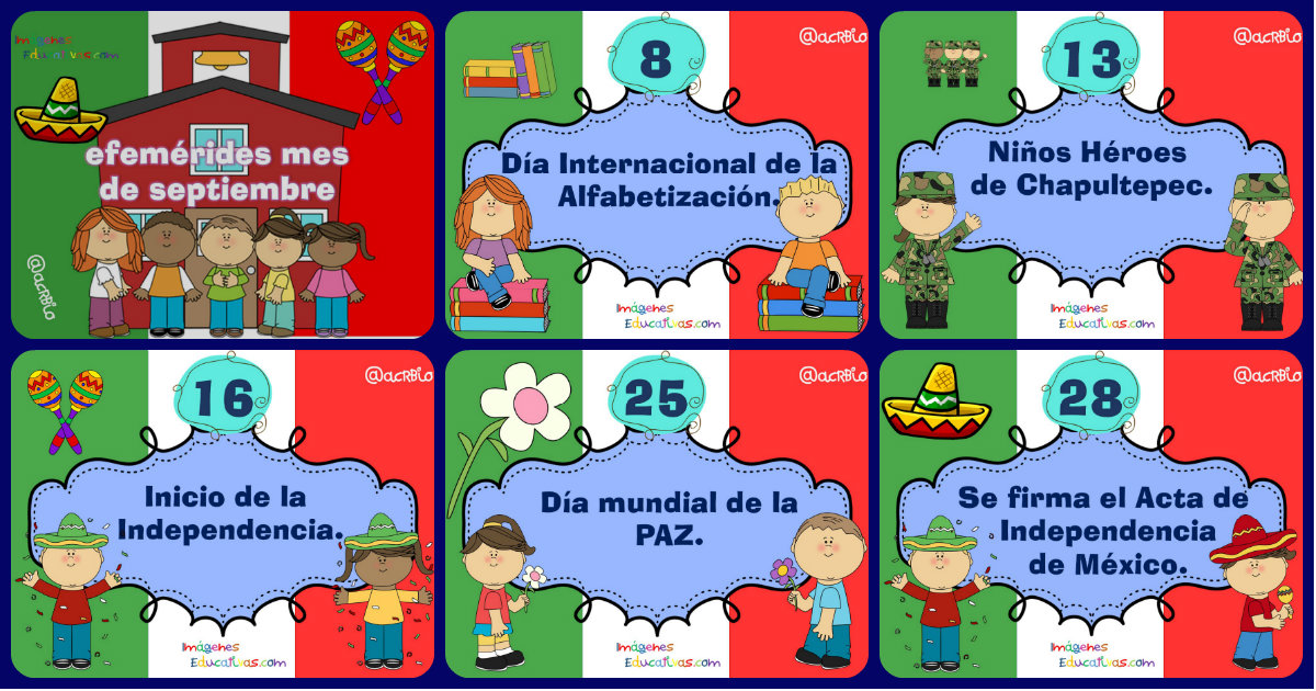 Tarjetas Imprimibles Efemérides Mes De Septiembre Imagenes Educativas