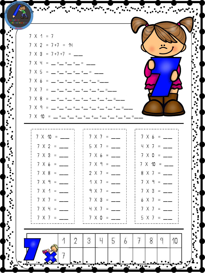 Hojas Para Repasar Las Tablas De Multiplicar 6 Imagenes Educativas