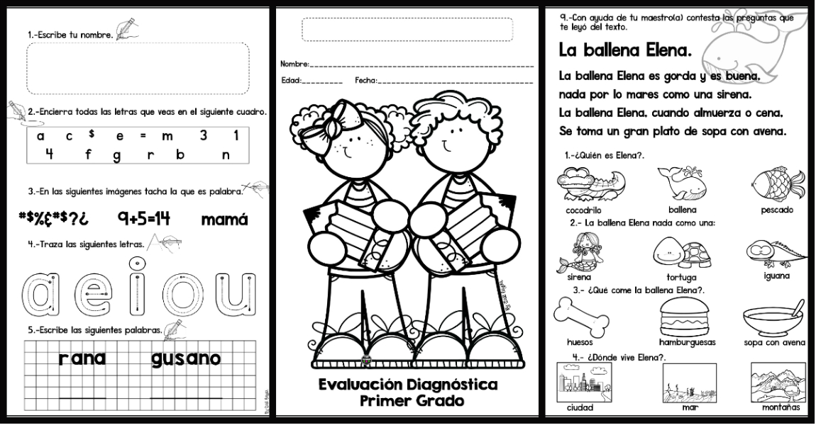 Evaluación Diagnostica Primero De Primaria Y Primer Grado Imagenes