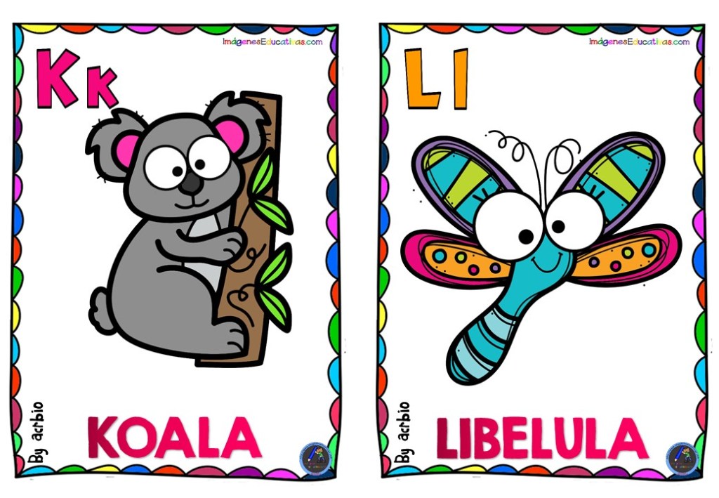 Abecedario De Animales En Tarjetas Para Plastificar 1 6 Imagenes