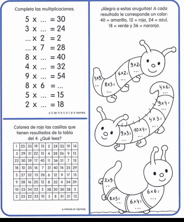 Ejercicios De Multiplicaciones Para Tercer Grado Buscar 2fd