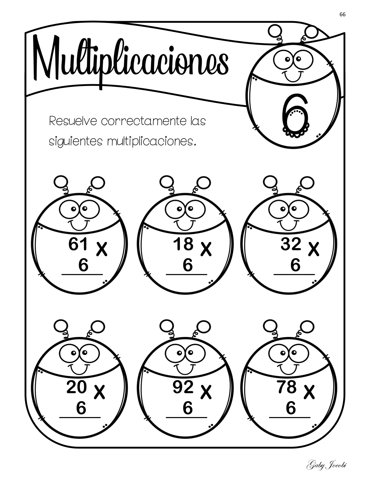 Cuaderno Aprendo Las Tablas De Multiplicar De 100 PÁginas 66