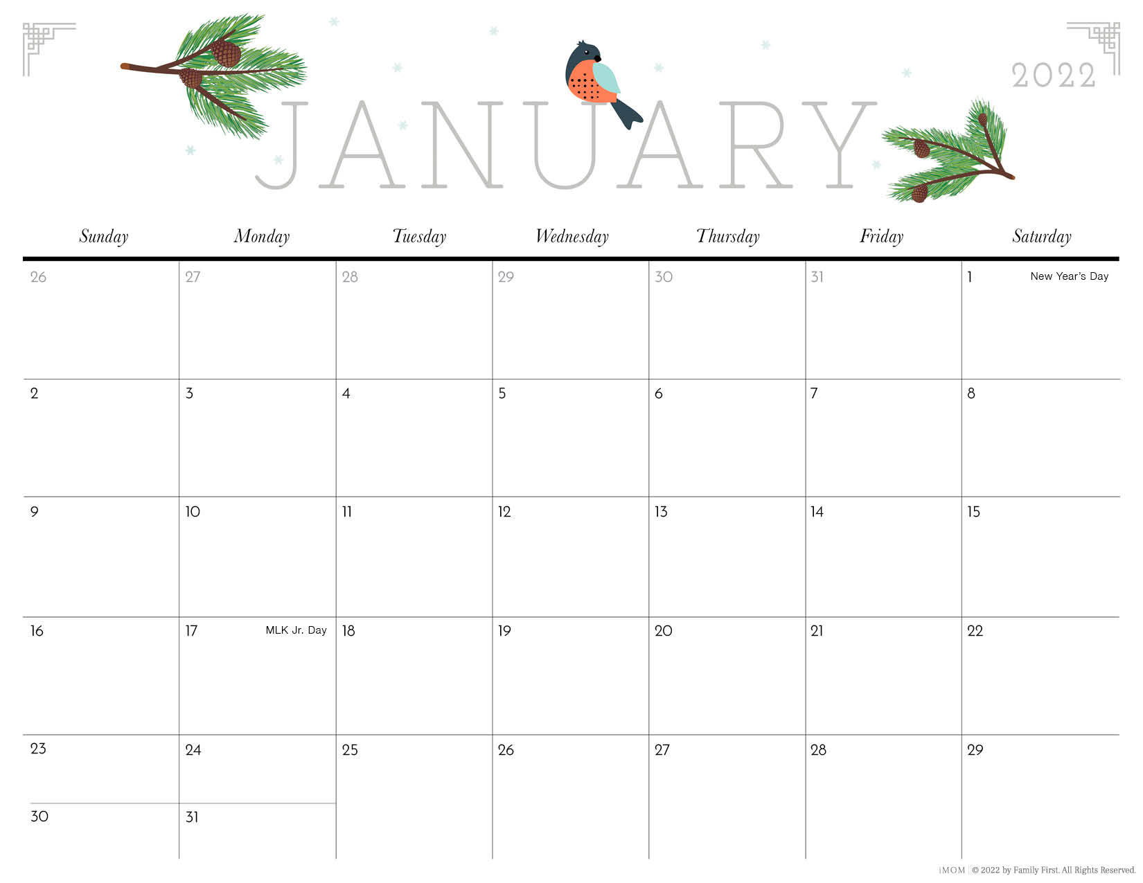 2022 Cute Printable Calendars For Moms Imom 2022 Cute Printable