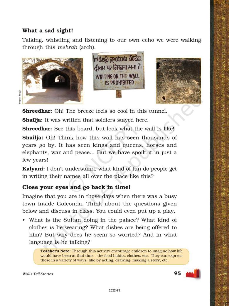 Ncert Book For Class 5 Evs Chapter 10 Walls Tell Stories Indcareer