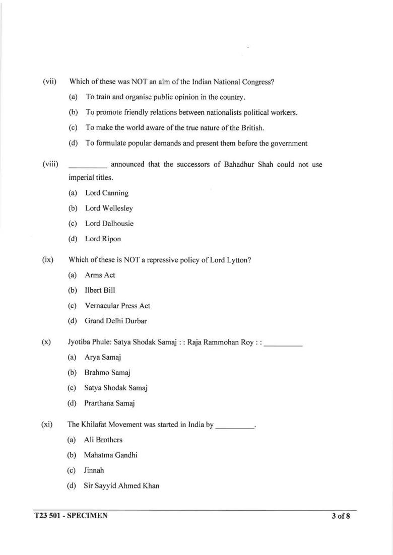 Icse Class 10 History And Civics Sample Paper Indcareer Schools